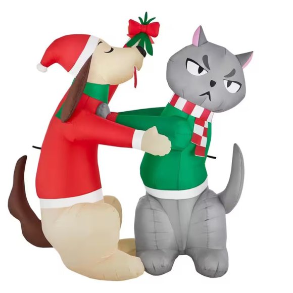 Home Accents Holiday | Holiday | 4 Ft Annoyed Cat With Dog Christmas ...